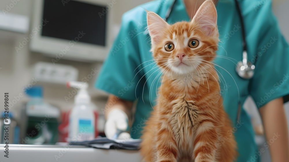 Cute Doctor Cat in Hospital: Adorable Feline in Medical Uniform Stock ...