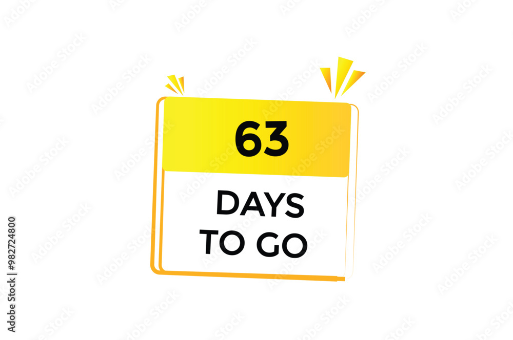 63 days to go, icon, stile, timer, countdown, clock, time, background ...