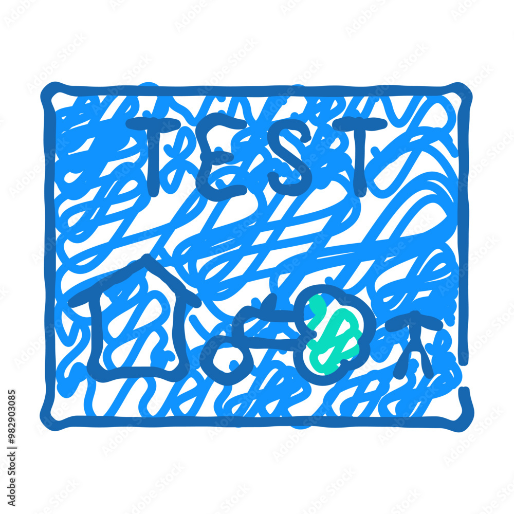 test house tree child doodle icon sketch vector. test house tree child ...