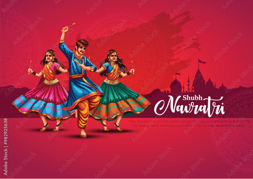 Garba Night Diwali poster for Navratri Dussehra festival of India ...