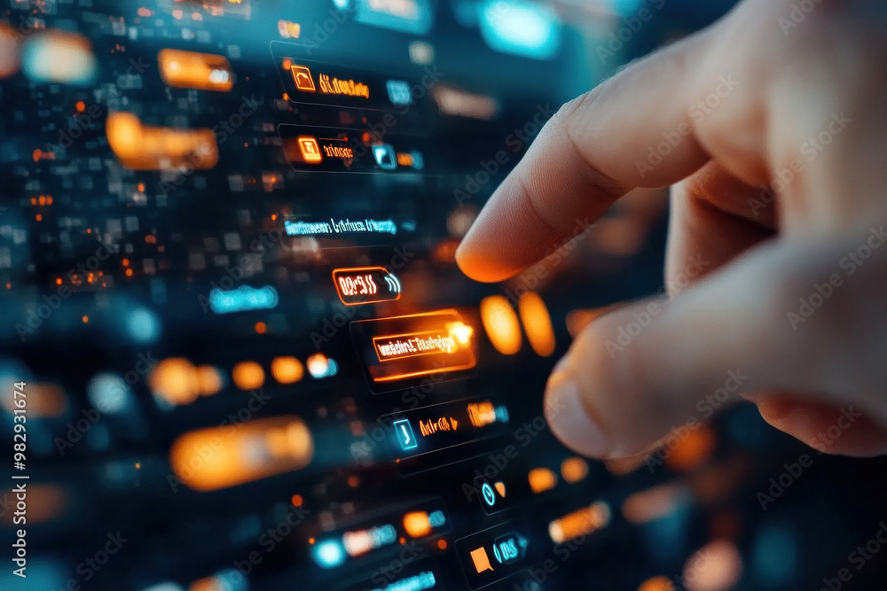 Augmented reality interface showing a payment confirmation, digital ...