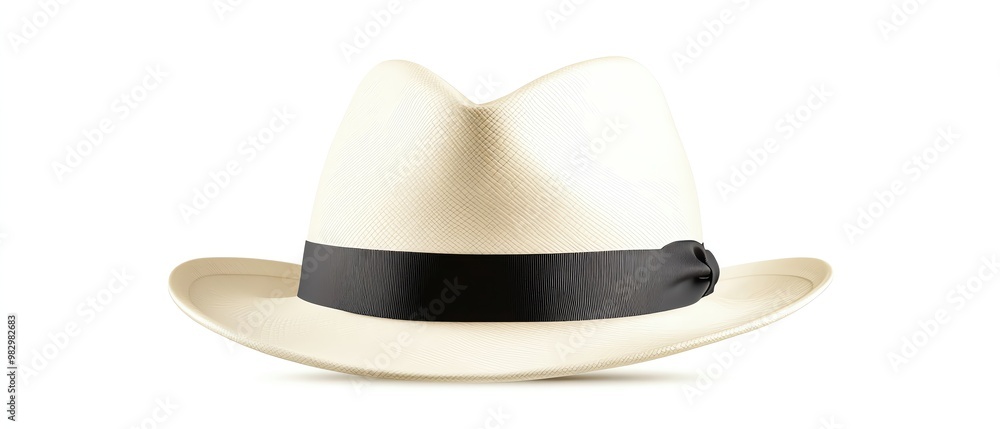 Elegant white cowboy hat with a black band, perfect for stylish outdoor ...