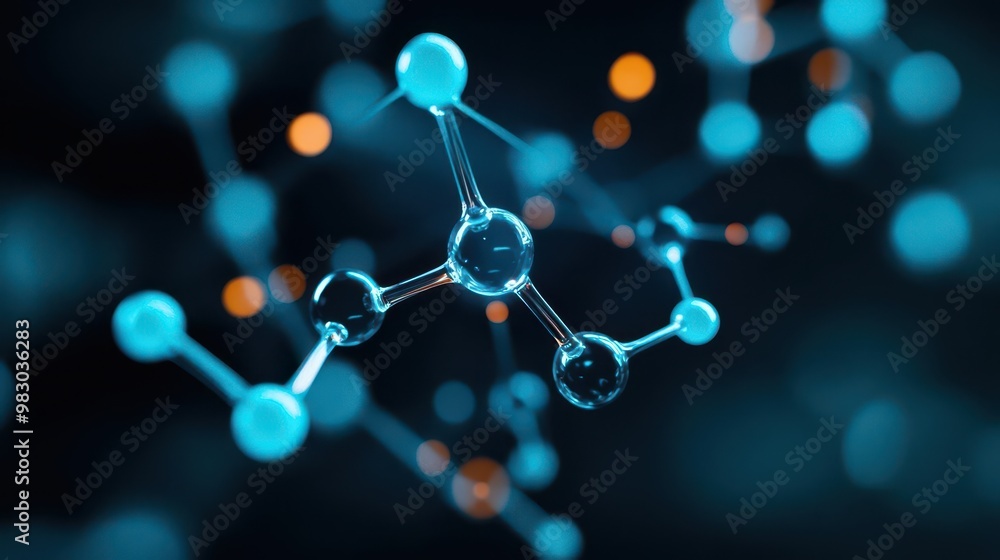 Computer model of protein-ligand docking, with chemical structures and ...
