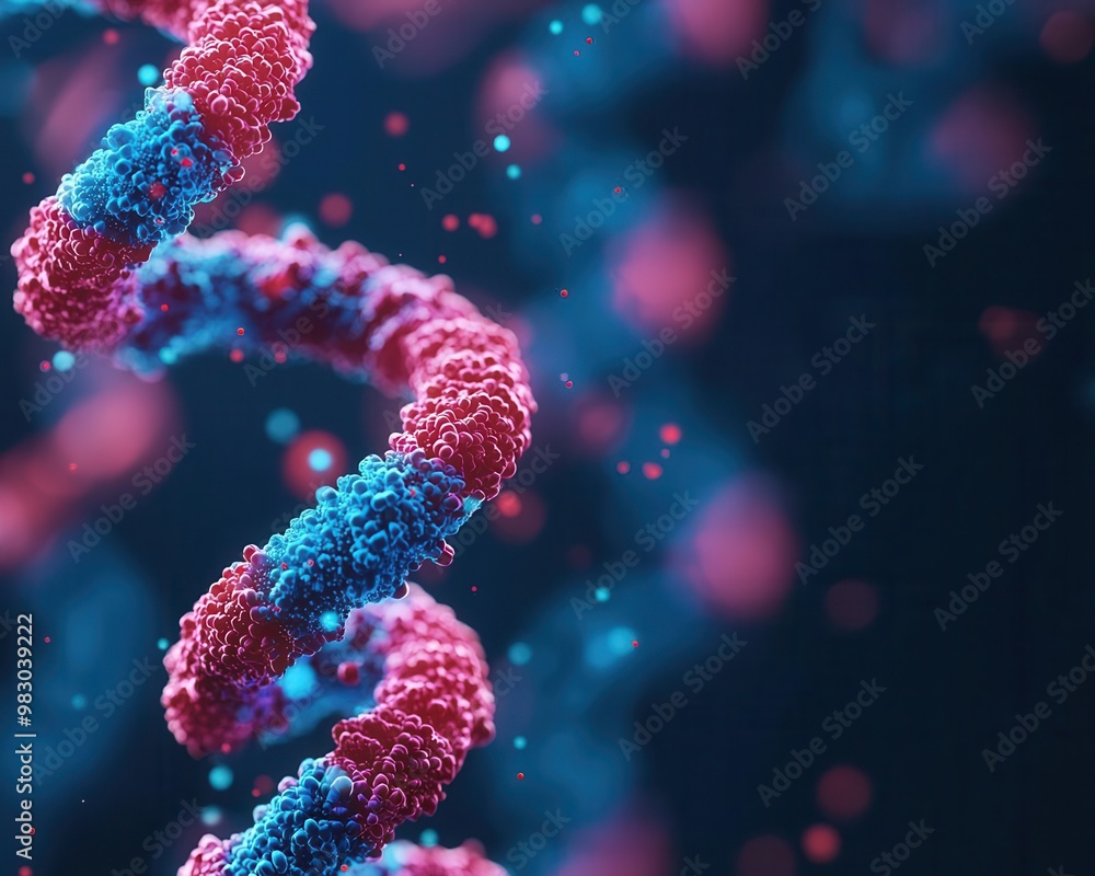 Proteins modeled in a virtual environment, with surrounding data clouds ...