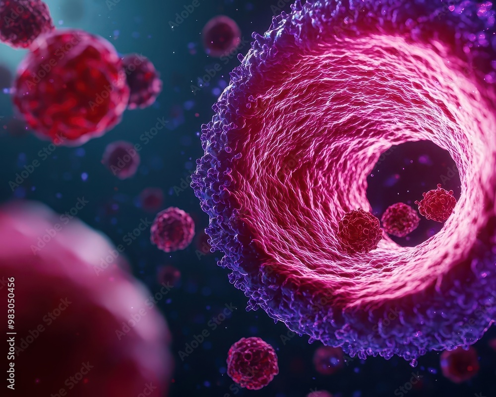 Cross-section of a human lymph node showing internal structure and ...