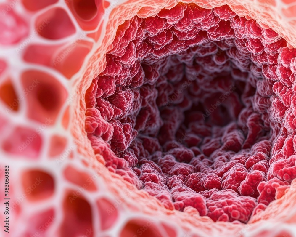 Cross-section of a human lymph node showing internal structure and ...