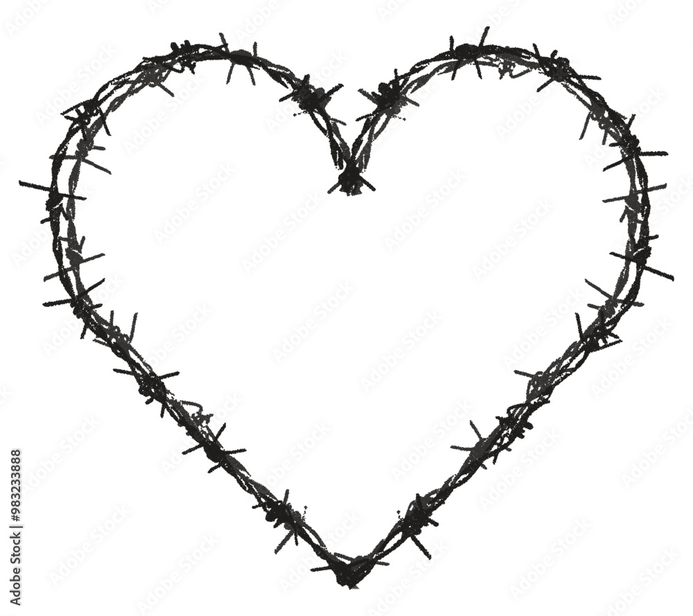 Trendy grunge element with retro photocopy stipple effect. Heart shaped ...
