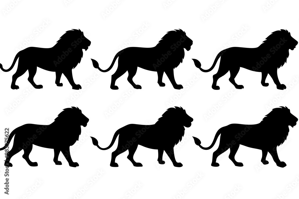 A versatile set of lion silhouettes perfect for logos, designs, and ...