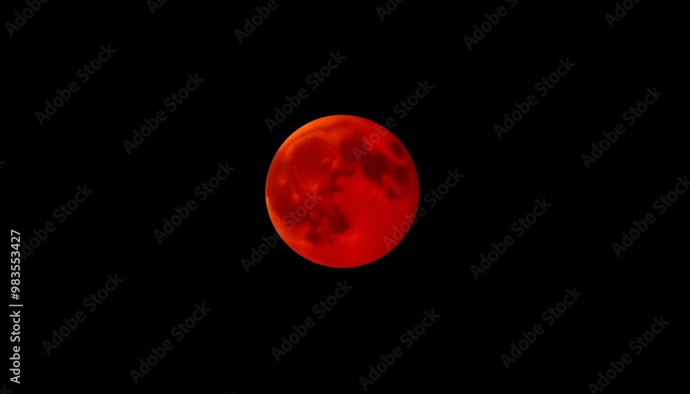 High-resolution photograph of a lunar eclipse, showcasing the moon in a ...
