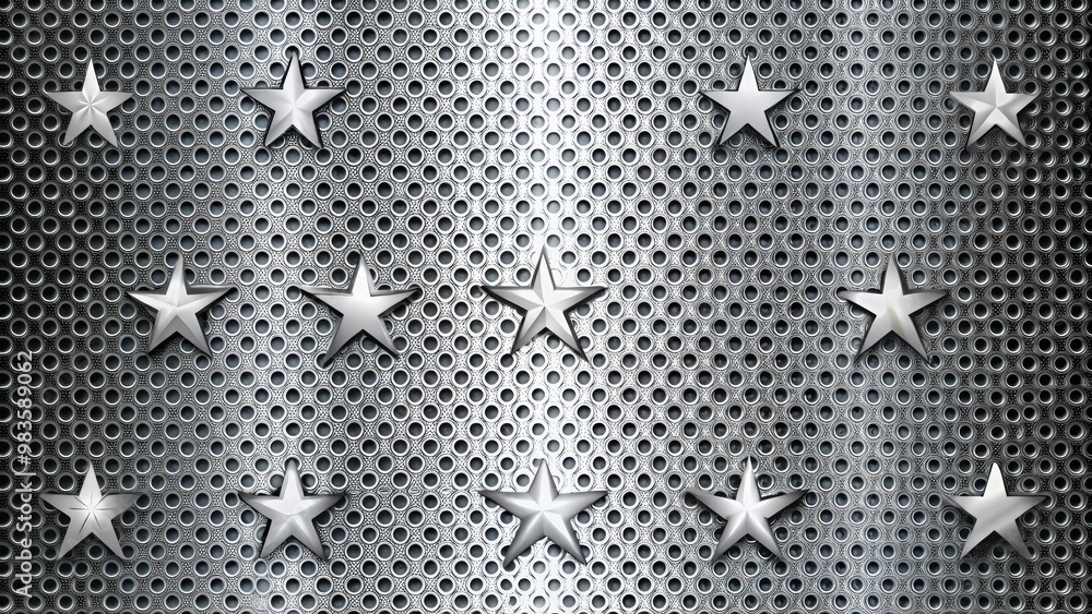 Perforated metal texture seamless pattern with shining stars for ...