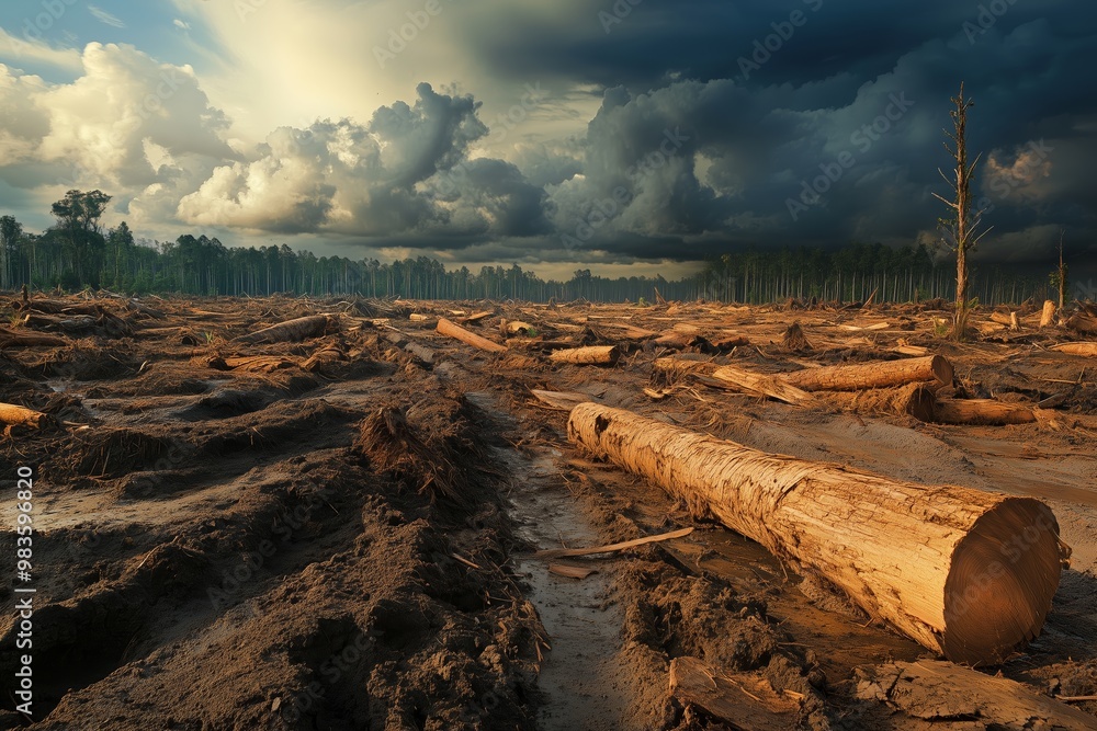 Deforestation Scars: A somber landscape reveals the stark reality of ...