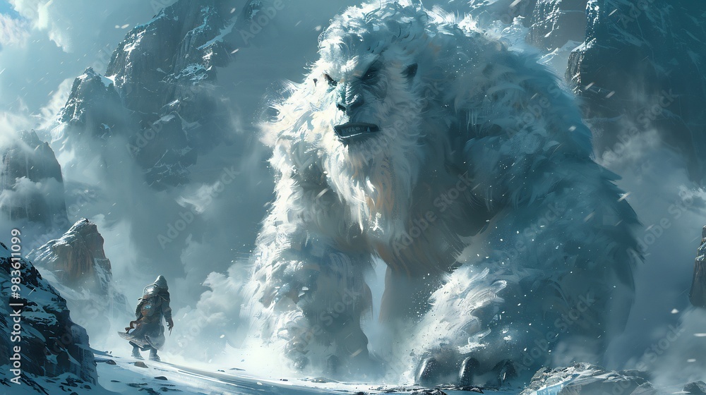 Myth of the Yeti a towering creature in the Himalayan mountains ancient ...