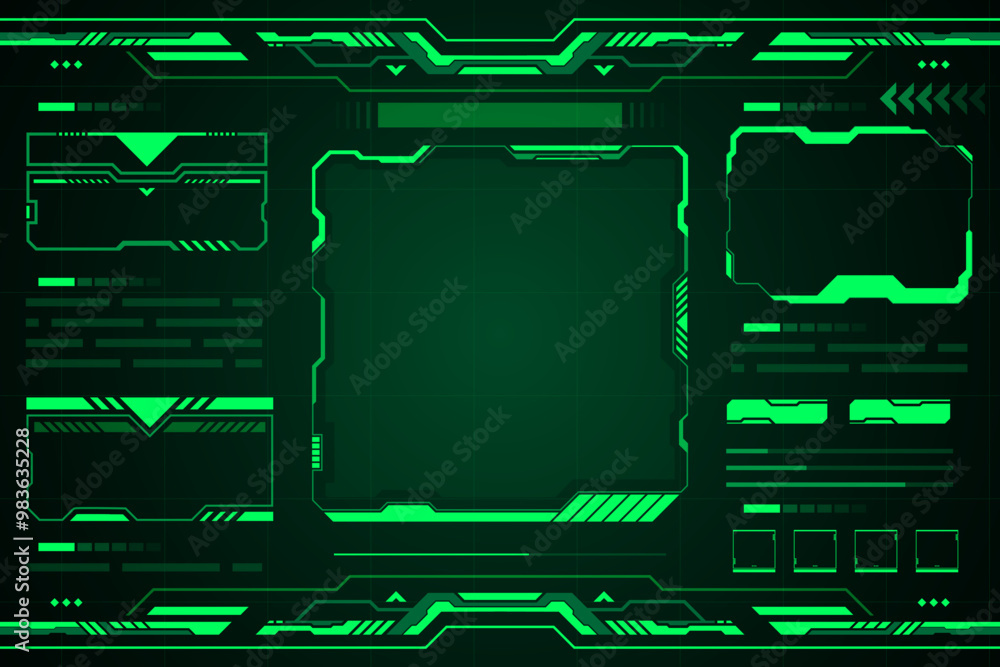 Green control panel futuristic interface hud modern technology design ...