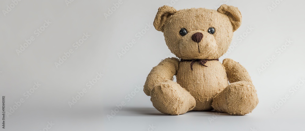 Realistic stuffed teddy bear voodoo doll on a clean white background ...