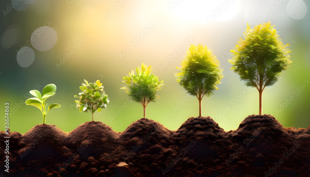 Illustration of plant growth stages from seed to mature plant ...