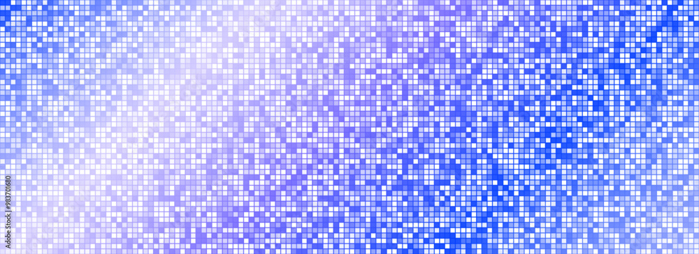 Shining blue disco party pattern background. Iridescent sequin mosaic ...