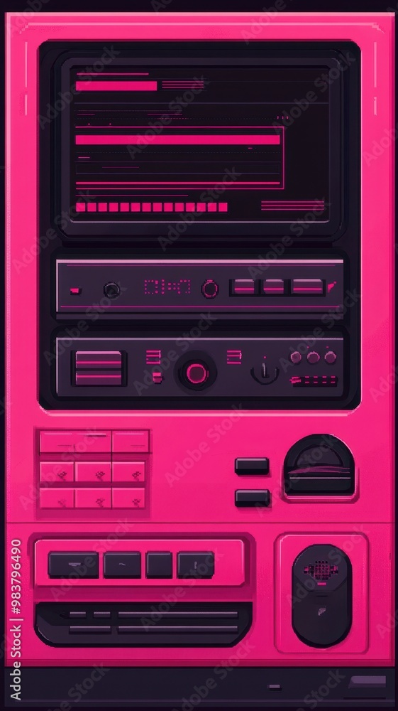 Retro old computer user interface,Pink Y2K computer window page and retro interface of PC ...