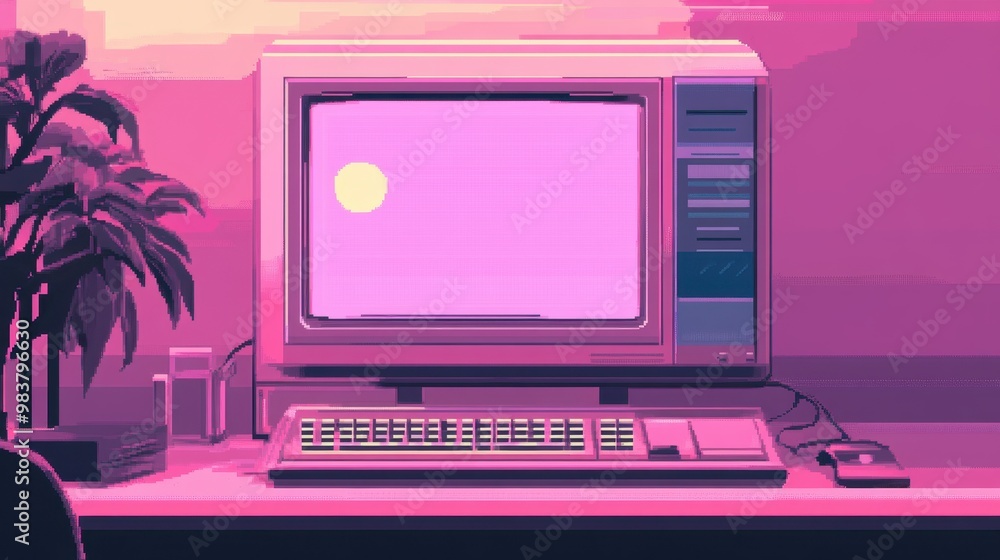 Retro old computer user interface,Pink Y2K computer window page and ...