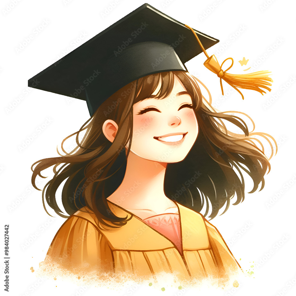 Ilustración de Stock Graduating Students, Graduation Cap PNG ...