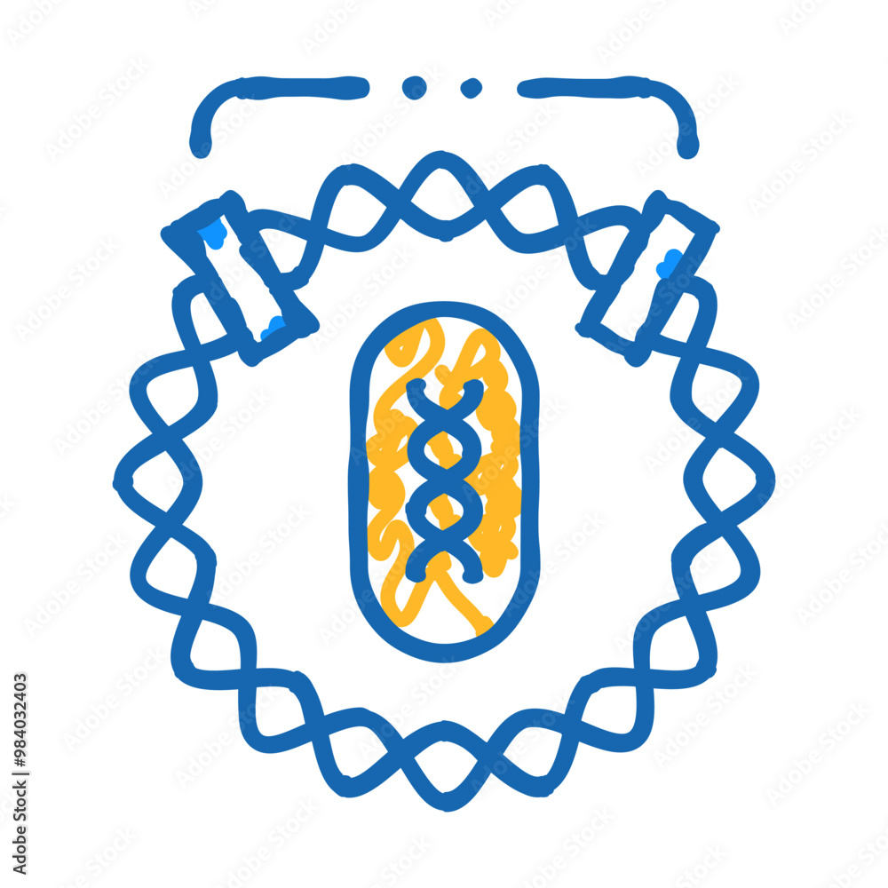 dna decoding for future vaccine doodle icon sketch vector. dna decoding ...