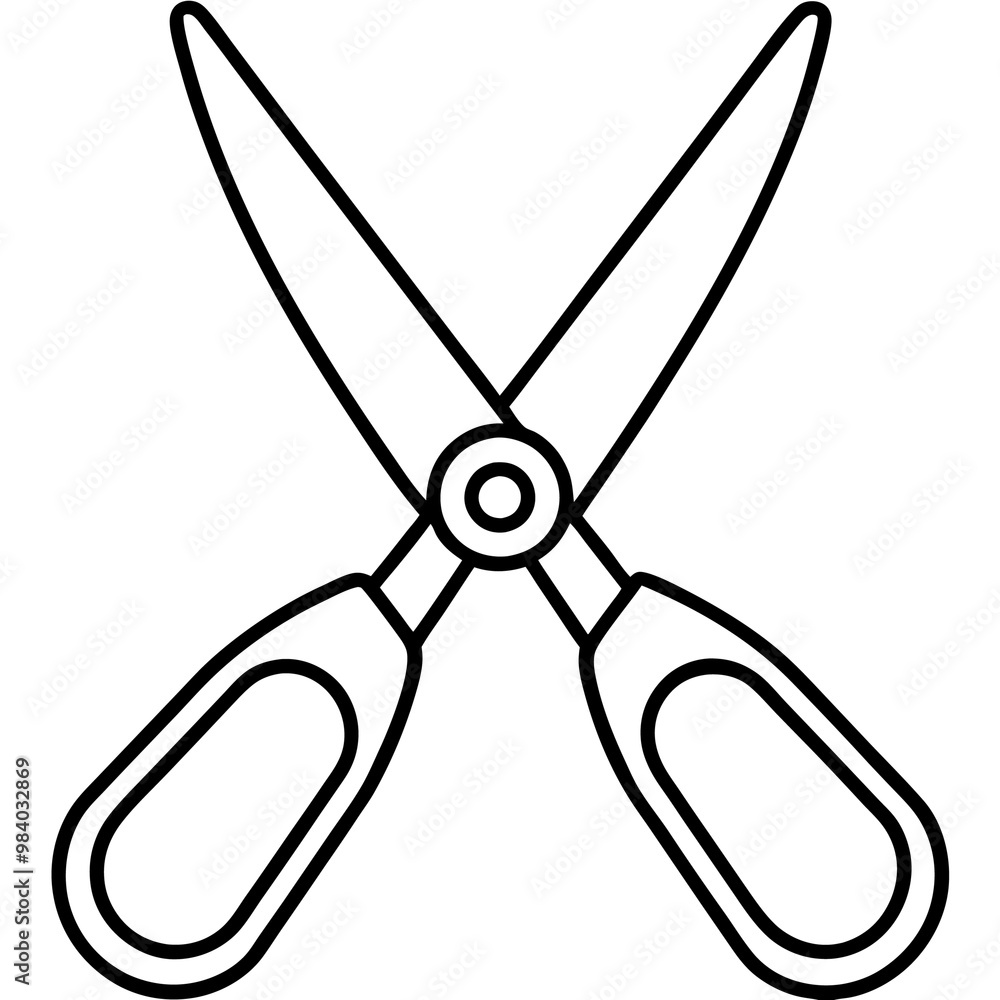 tailor scissor outline coloring book page line art drawing Stock Vector ...