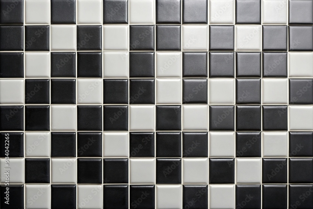 Asymmetrical black and white tile pattern for background and texture ...