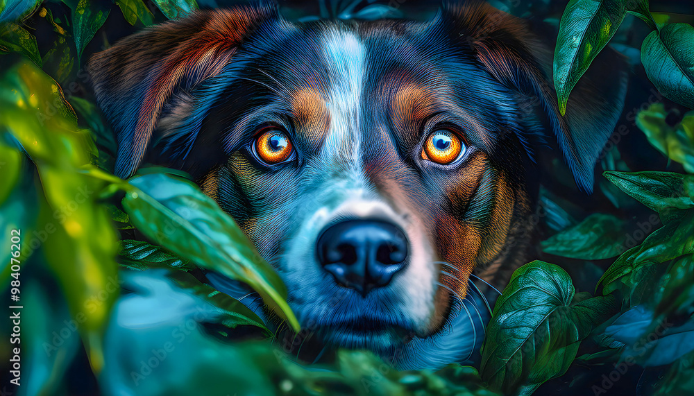 Ojos y mirada de la naturaleza, Perro, Canis familiaris. Animales ...