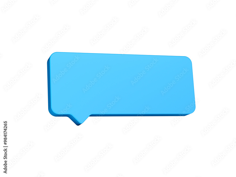 3d Simple Blue Message Box Icon, 3d Shiny Blue Chat Box Icon On White ...