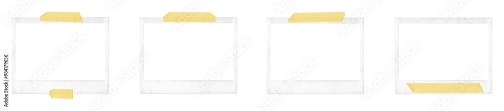 rectangle polaroid photo frame templates with adhesive tape strips on ...