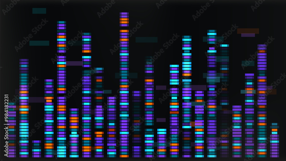 Dna sequence map with genetic data visualization. Genome pattern ...