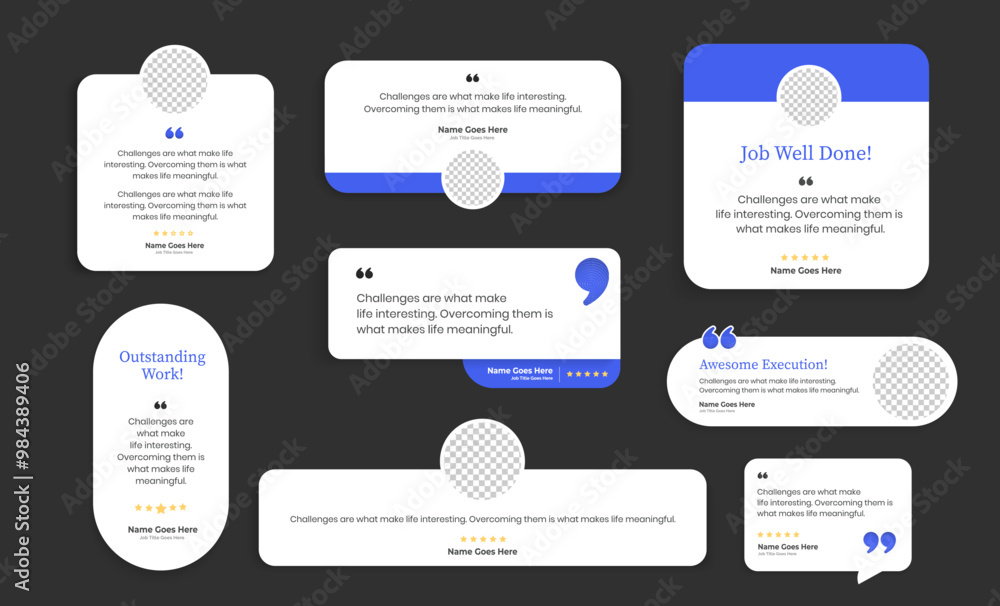 Set of Creative Testimonial Editable Vector templates, Empty speech ...