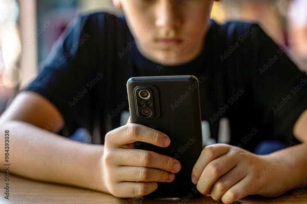 Problem of children's addiction to gadgets, online, screen time. Child ...