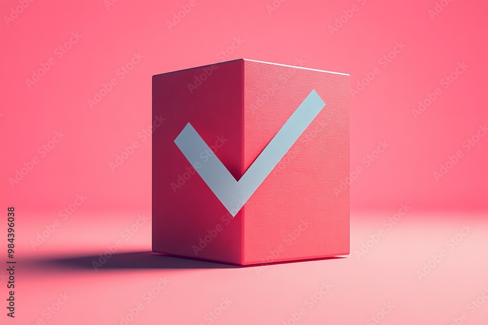 Cartoon Checkmark in Box - Symbol of Approval and Correct Action in ...