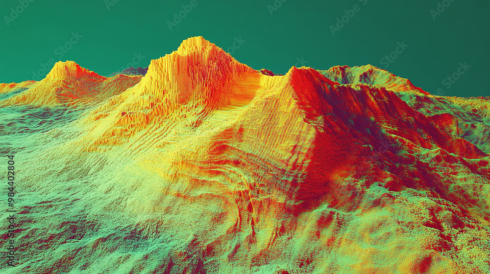 DEM digital elevation model. GIS lidar product made after proccesing ...