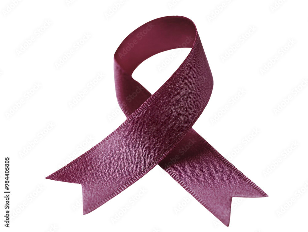 Purple awareness ribbon, symbol of support for causes, isolated on ...