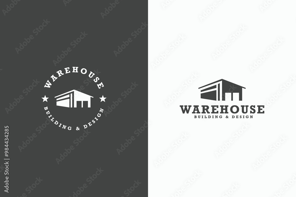 set bundle warehouse logo design vector illustration with modern ...