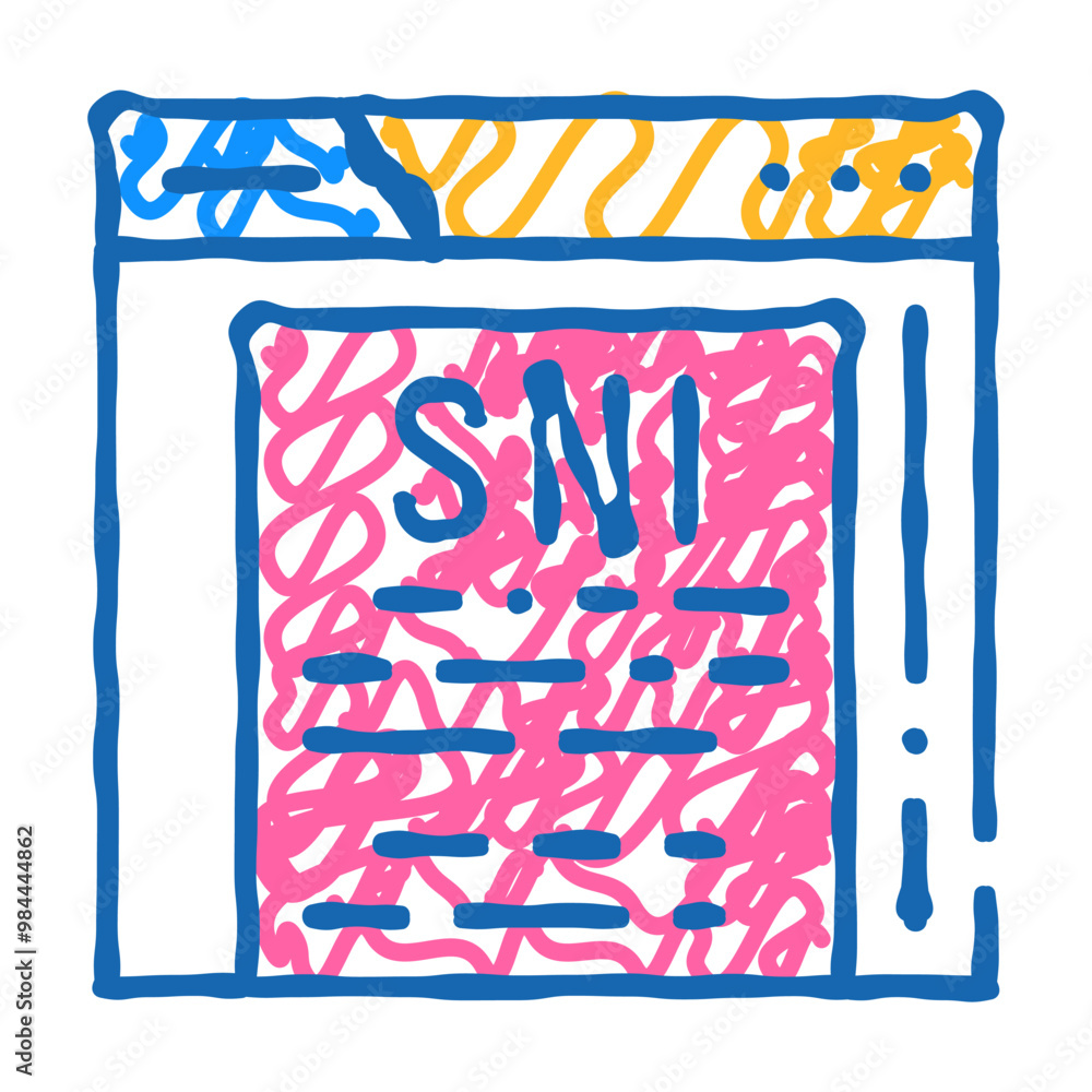 sni protocol doodle icon sketch vector. sni protocol sign. isolated ...