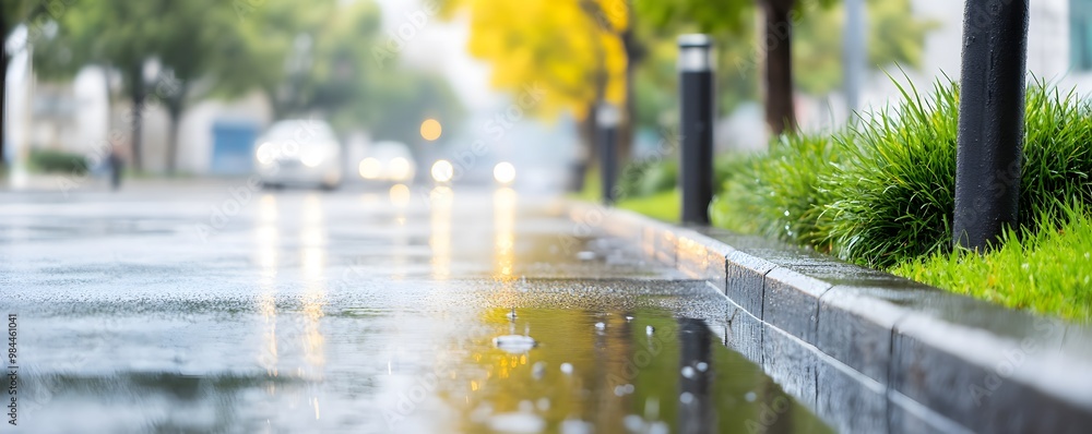 ภาพประกอบ Stock Efficient Stormwater Management - Drainage Inlets Along ...