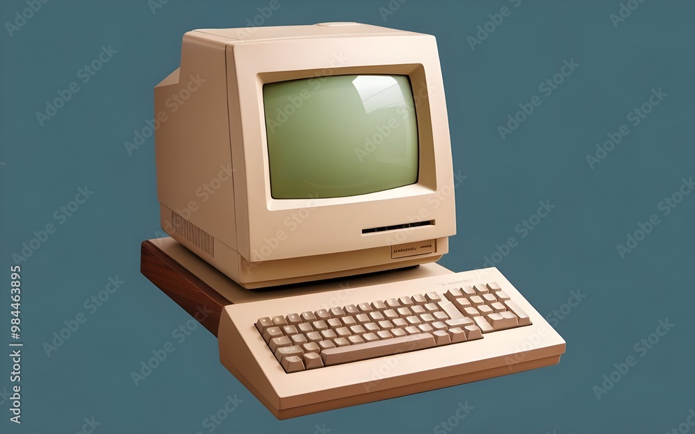 Vintage Desktop Computer from the 1980s Isolated Transparent Stock ...
