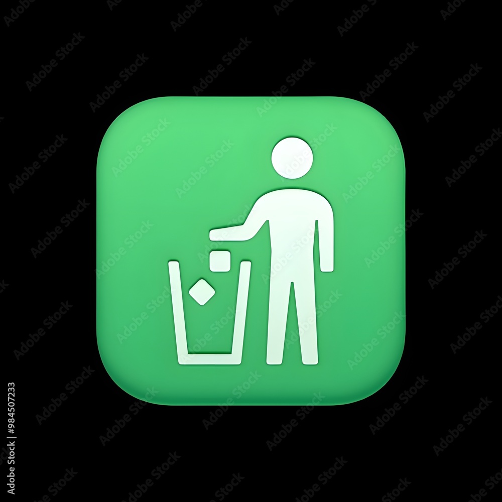 Litter Bin Symbol Emoji Stock Illustration | Adobe Stock