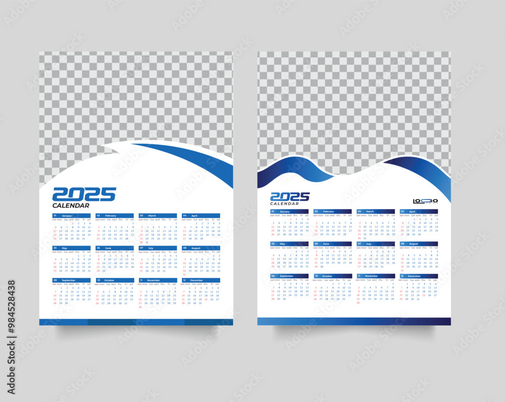 2025 Calendar design template. modern and simple Calendar Design 2025 ...