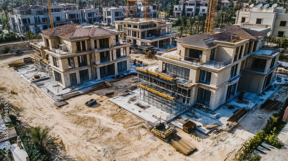Image of a luxury residential development under construction, showing ...
