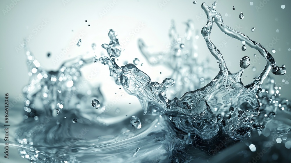 Liquid 3D Fonts: Water Splashing Typography with Dynamic Reflections ...