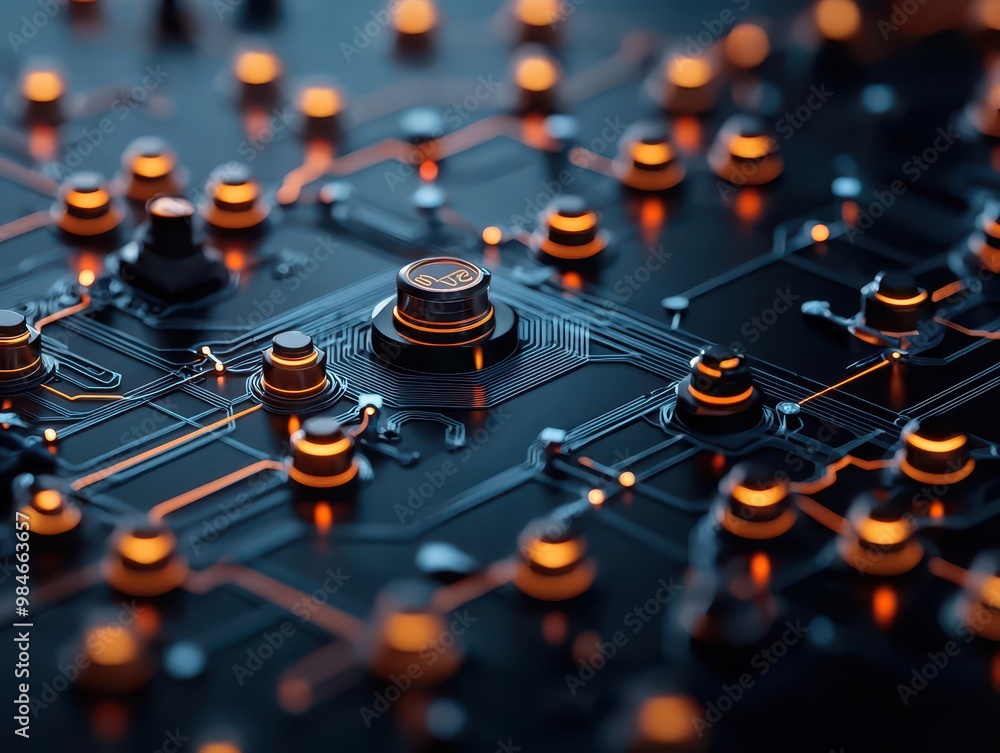 Business roadmap with milestones connected by glowing nodes ... Business roadmap with milestones connected by glowing nodes ...
