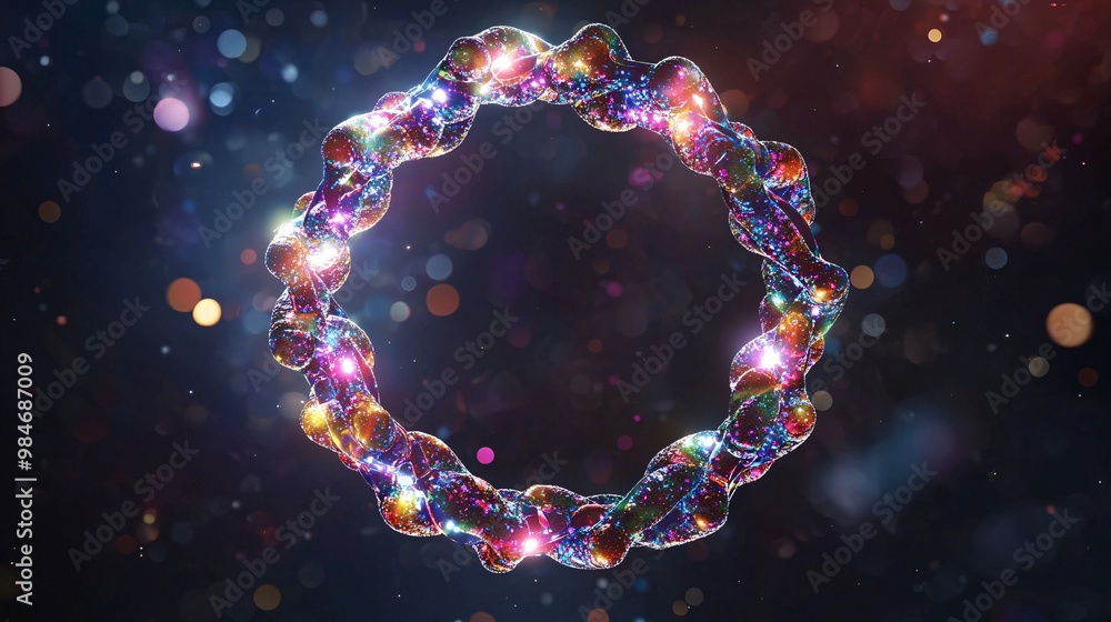 Artistic rendering of a bacterial plasmid, showing circular DNA ...