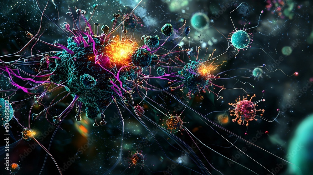 Diagram of a viral entry, showing attachment to host cell. Dark ...