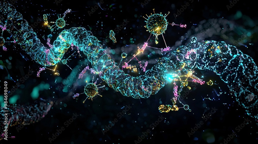 Diagram of a viral replication cycle, showing genome synthesis. Dark ...