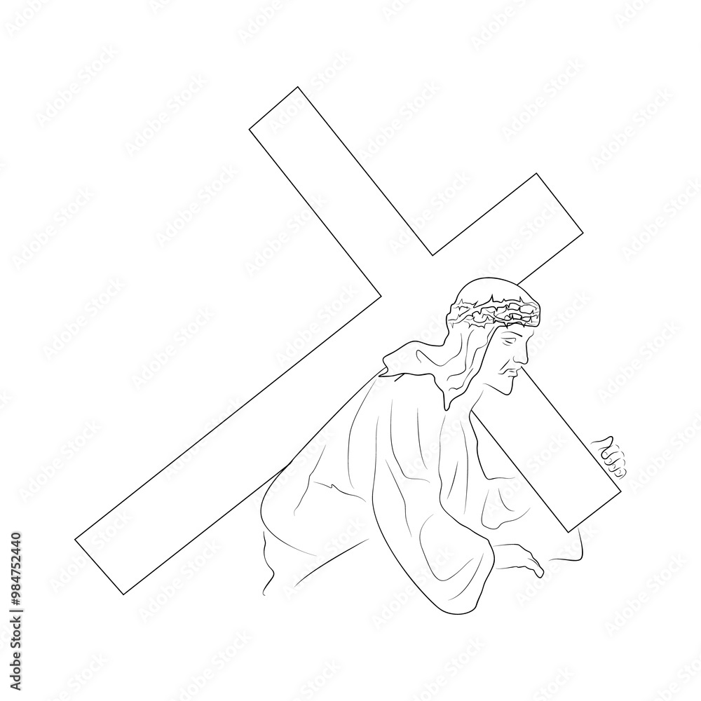 Jesus carries the cross. Final torment of Jesus Christ before his ...