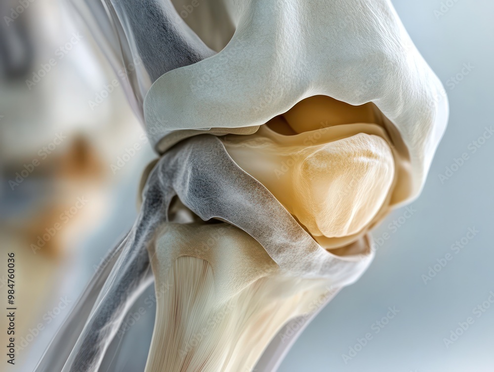 Knee pain from meniscus tear, showing a detailed anatomical image with ...
