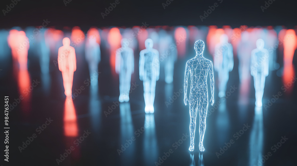 3d rendered virtual world communication polygonal human full body ...